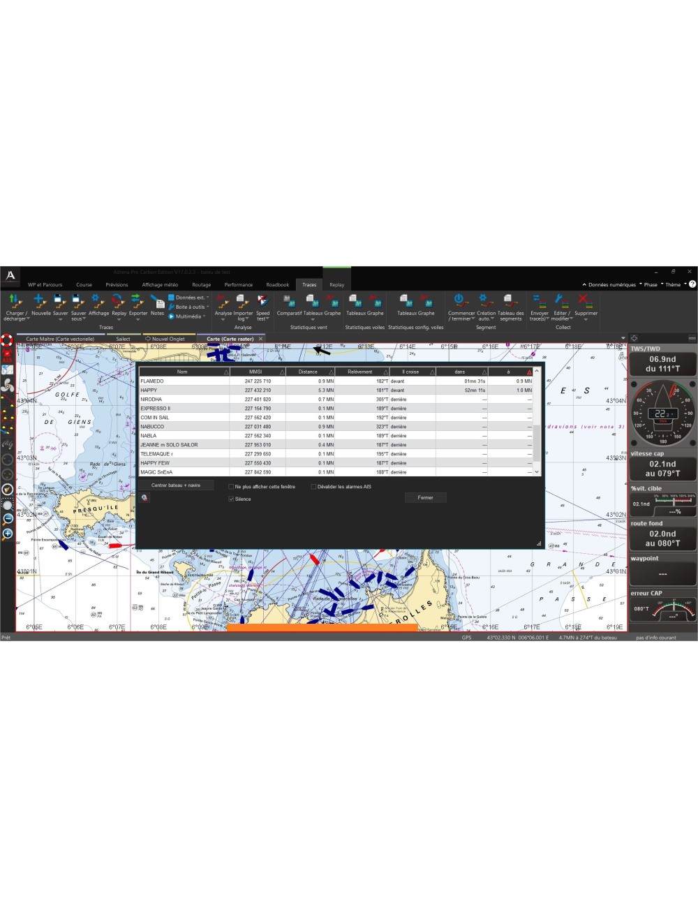 Adrena : logiciel de navigation en régate et étude de performance